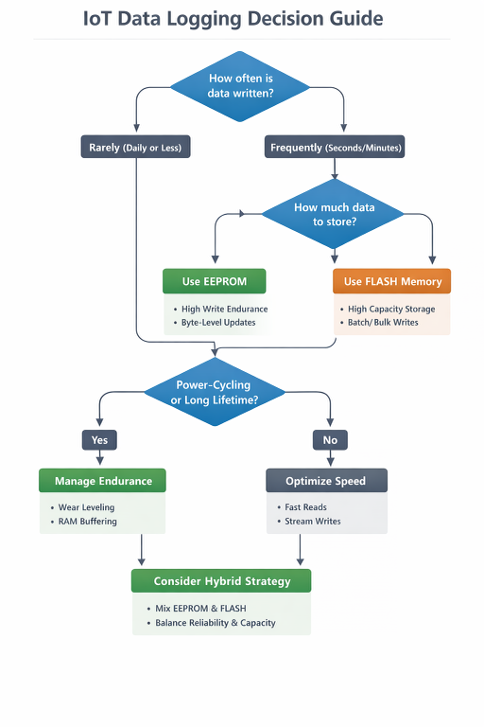 EEPROM vs Flash Memory for IoT Data Logging - Fly-Wing